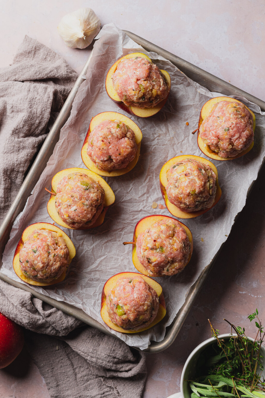 Savory Baked Pork Sausage Stuffed Apples - A Full Living