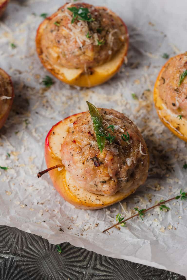 Savory Baked Pork Sausage Stuffed Apples - A Full Living