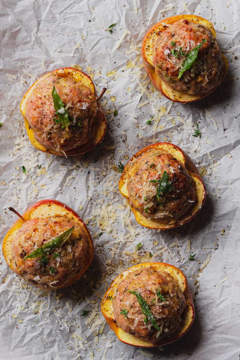 Savory Baked Pork Sausage Stuffed Apples - A Full Living