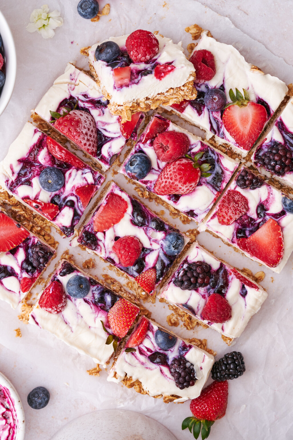 Frozen Granola Yogurt Bars with Berries - A Full Living