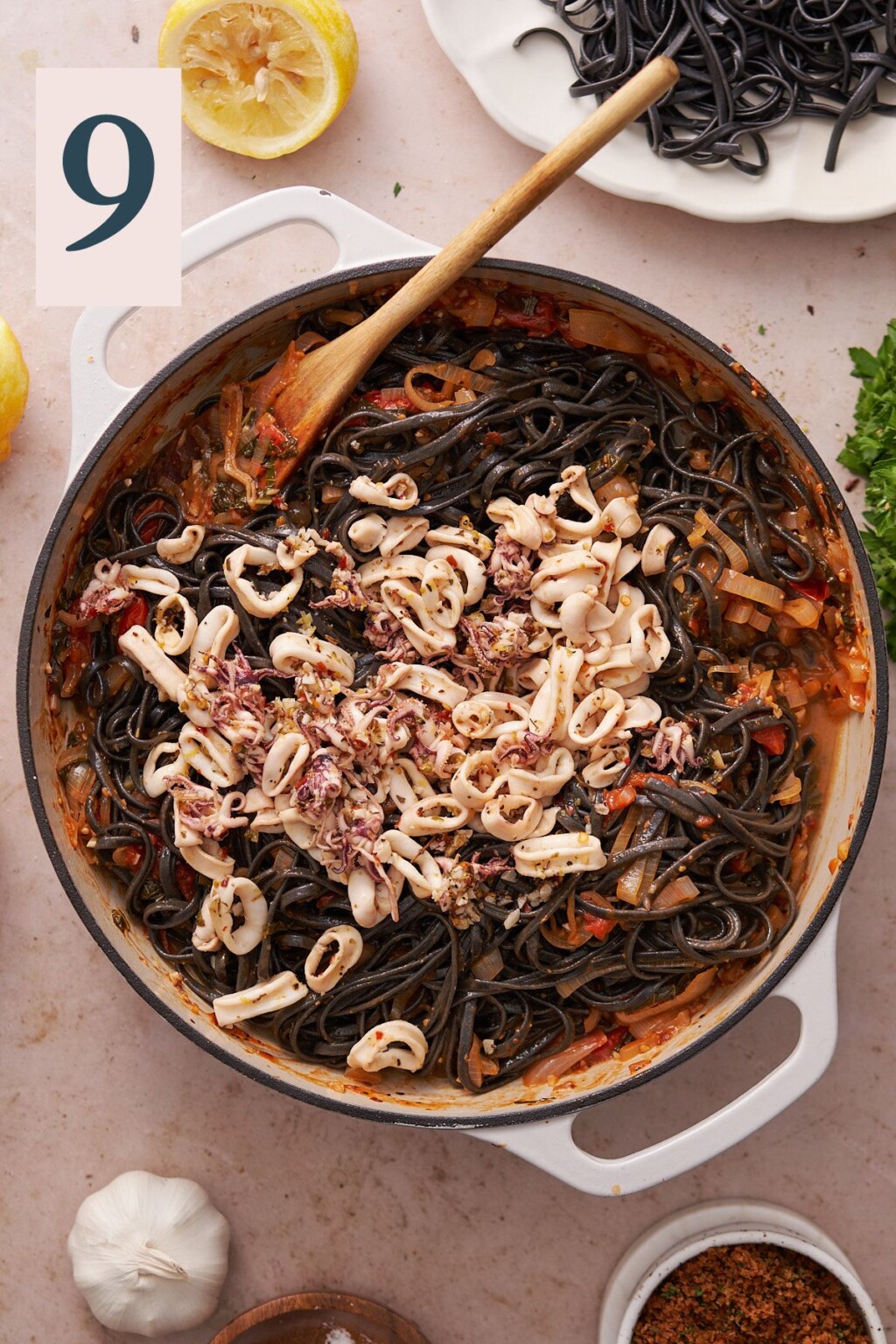 Squid Ink Pasta Recipe with Calamari - A Full Living