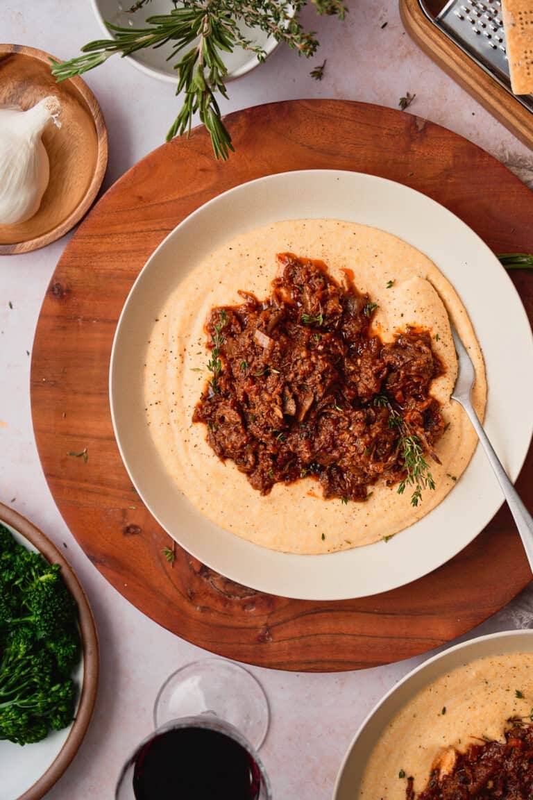 Beef Short Rib Ragu with Creamy Parmesan Polenta - A Full Living