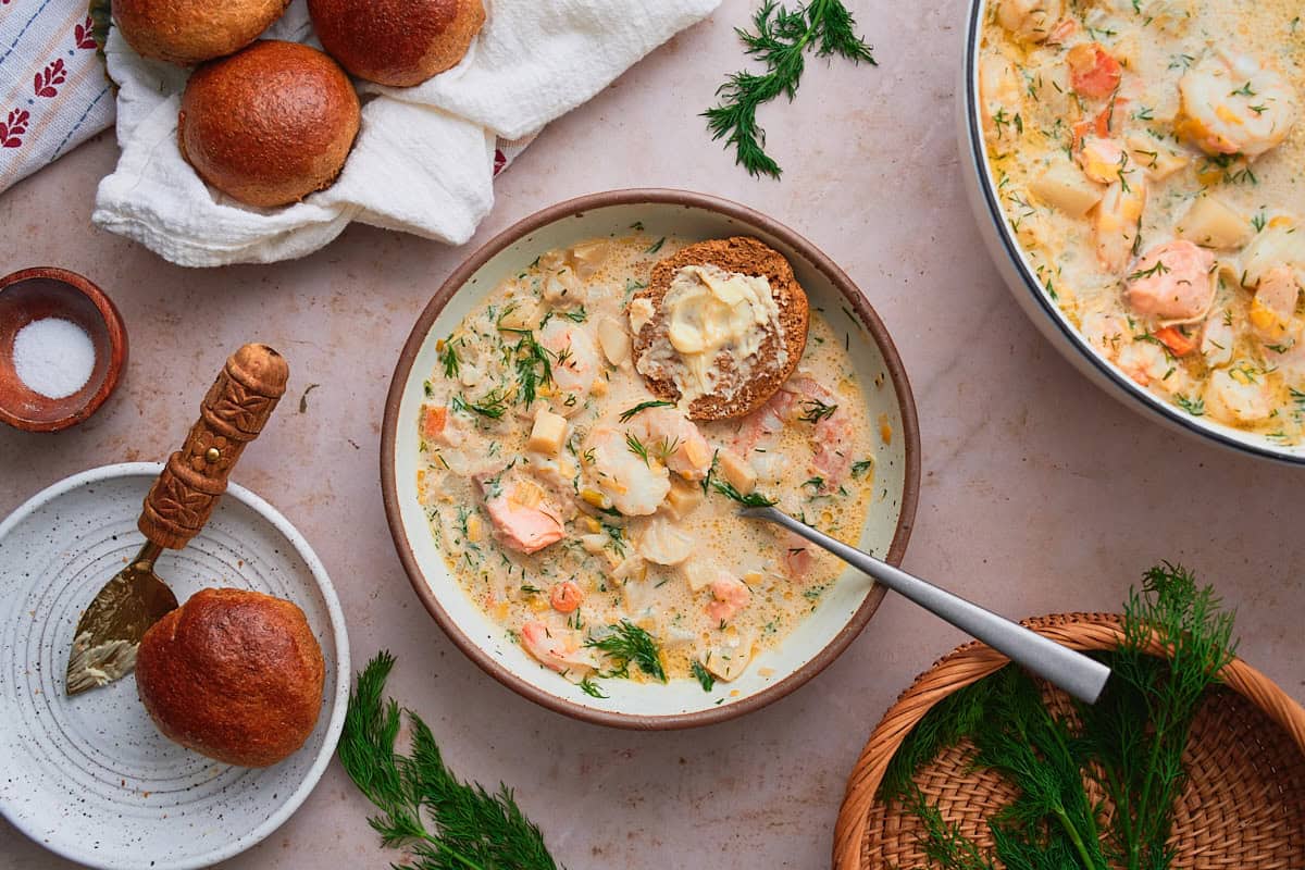 Creamy Norwegian Fish Soup (Fiskesuppe Recipe) - A Full Living