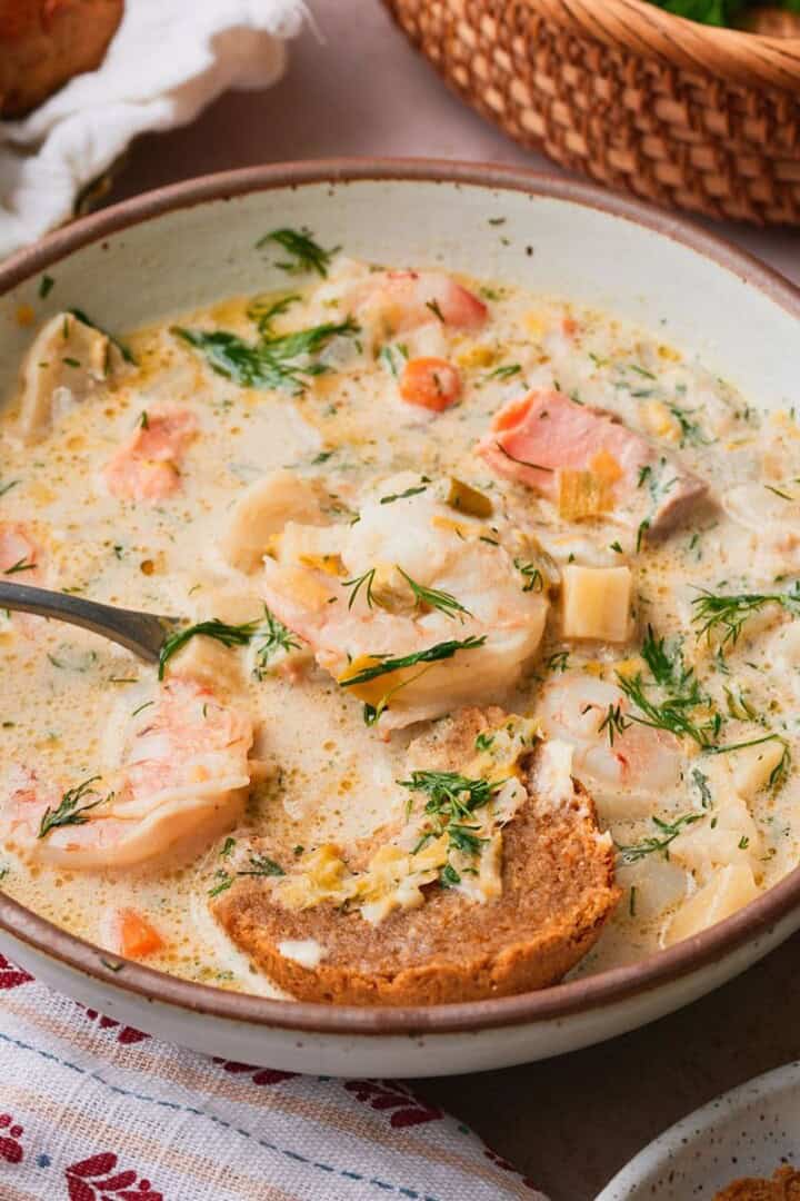 Creamy Norwegian Fish Soup (Fiskesuppe Recipe) - A Full Living