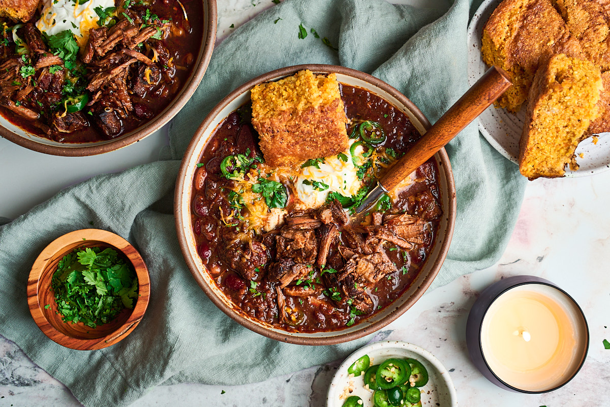Chuck Roast Chili (Fall-Apart Tender, Dutch Oven Recipe) - A Full Living