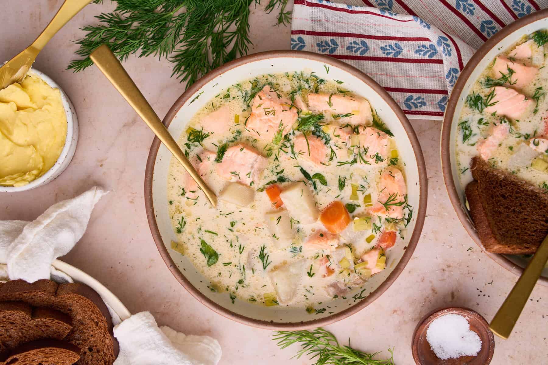 Finnish Salmon Soup - Lohikeitto