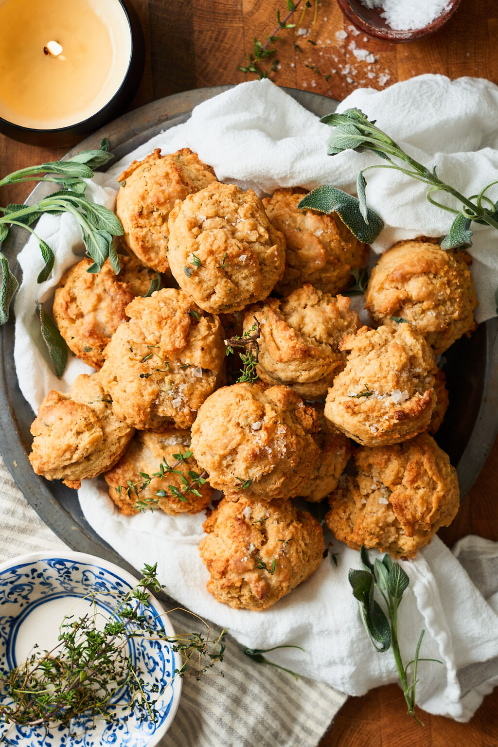 Brown Butter Drop Biscuits Recipe with Sage and Thyme - A Full Living